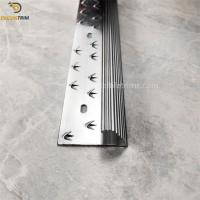 China Bright Silver Surface Treatment Carpet Transition Strip Aluminum Carpet Edge for sale