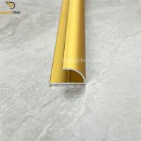 China Matte Gold Aluminum Tile Trim Transition Strip Round Shape 2.5m Length for sale