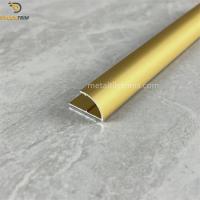 China Matte Gold Aluminum Tile Trim Transition Strip Round Shape 2.5m Length for sale