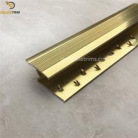 China Aluminum Carpet Transition Strip 8.5mm Gold Color ODM Custom Length for sale