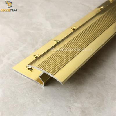 China Aluminum Carpet Transition Strip 8.5mm Gold Color ODM Custom Length for sale