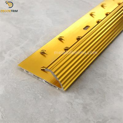 China Aluminum Carpet Edge Trim Transition Strip Gold 7.7mm x 38mm for Flooring for sale