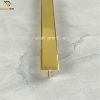China Aluminum T Shaped Tile Trim Transition Strip 7.4mm Polished Gold for Ceramic Flooring for sale