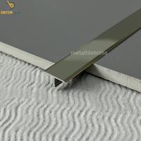 China Aluminum T Shaped Ceramic Trim Strip 17.4mm x 7.8mm Transition Profile for sale