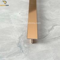 China Aluminium Edging Profile T Shaped Transition Strip Rose Gold for sale