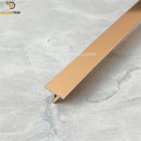 China Aluminium Edging Profile T Shaped Transition Strip Rose Gold for sale
