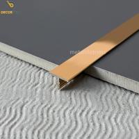 China Aluminium Edging Profile T Shaped Transition Strip Rose Gold for sale