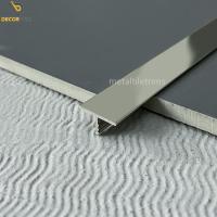 China Floor Tile Accessories Silver Edge Trim , Alloy 6063 Material Tile Metal Corner for sale