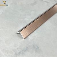 China Dark Coffee Brushed Aluminum Wall Corner Protector Strips 1mm Tile Trim for sale