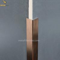 China Dark Coffee Brushed Aluminum Wall Corner Protector Strips 1mm Tile Trim for sale