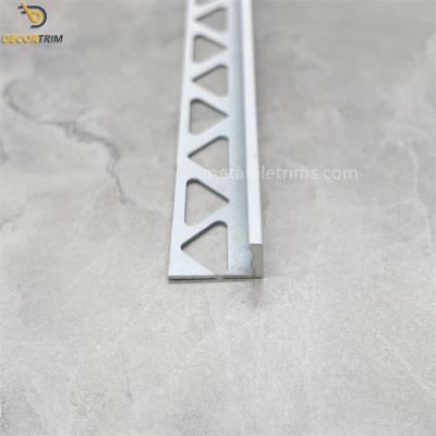 China Aluminum L Shape Tile Trim Finishing Edge with Punching Holes 2.7m Length 0.9mm Thickness for sale