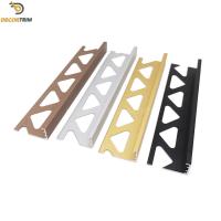China Aluminum L-Shaped Tile Edge Trim 8mm x 2300mm Black Silver for sale