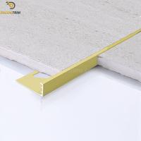 China Aluminum L-Shaped Tile Edge Trim 8mm x 2300mm Black Silver for sale