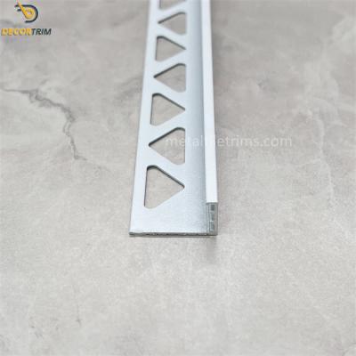 China Aluminum Tile Edge Trim 10mm x 0.8mm x 2300mm L-Shape Profile for sale
