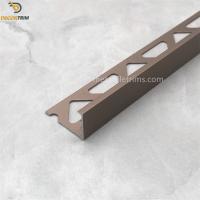 China Aluminum Tile Edge Trim L-Shaped Floor Finishing Brown 0.8mm 50pc for sale