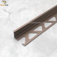 China Aluminum Tile Edge Trim L-Shaped Floor Finishing Brown 0.8mm 50pc for sale