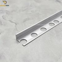 China 12mm Aluminum Tile Trim L-Shaped Edge Strip Polished Silver 0.8mm Thick for sale