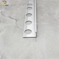 China 12mm Aluminum Tile Trim L-Shaped Edge Strip Polished Silver 0.8mm Thick for sale