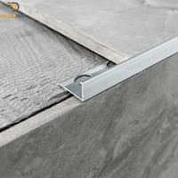 China 12mm Aluminum Tile Trim L-Shaped Edge Strip Polished Silver 0.8mm Thick for sale