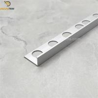China 12mm Aluminum Tile Trim L-Shaped Edge Strip Polished Silver 0.8mm Thick for sale