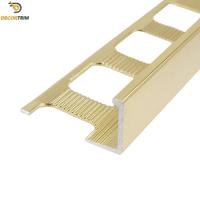 China L Trim Tile Edge Matte Gold Aluminum Square Punching 0.8mm Thickness for sale