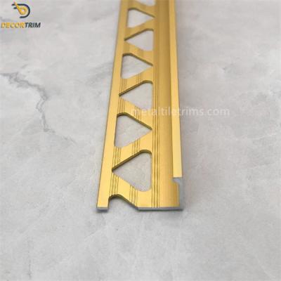 China Tile Corner Trim Aluminum Gold Metal Tile Trims Customized Anodizing for sale