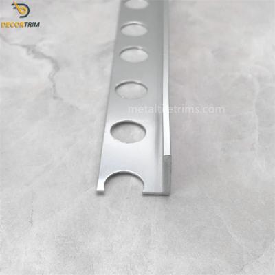 China Aluminum L-Shaped Tile Edging Trim 2.44m 0.8mm Thickness for Ceramic Floor Wall Protection for sale