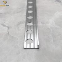 China Internal Tile Trim Aluminium Edge Trim Brushing Finish Silver Color 2300mm 0.8mm for sale