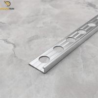 China Internal Tile Trim Aluminium Edge Trim Brushing Finish Silver Color 2300mm 0.8mm for sale