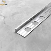 China Internal Tile Trim Aluminium Edge Trim Brushing Finish Silver Color 2300mm 0.8mm for sale
