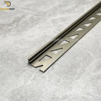 China Brushed Tile Trim 12mm Edge Trim Matt Titanium / Silver / Gold for sale