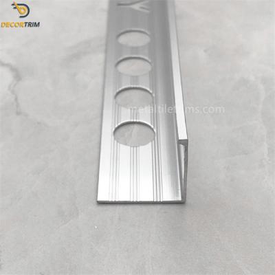 China Aluminum L Shape Tile Trim 20mm x 23mm x 2400mm 6063 T5 Floor Edging for sale