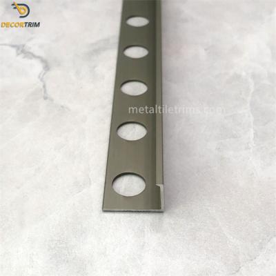 China Aluminum L-Shaped Tile Edge Trim 0.8mm 1mm for Floor Cabinet Decoration for sale