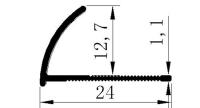 China Height 12.7mm×2500mm Tile Edge Profile Aluminium Round Shape Tile Trim for sale