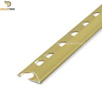 China Aluminium 6063 T5 Curved Tile Edge Trim 9.8mm for Floor and Wall Protection for sale