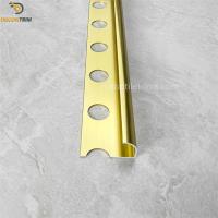China Aluminum Tile Edge Trim L-Shape 0.8mm Gold Decorative Metal Corner for Tile Edging for sale
