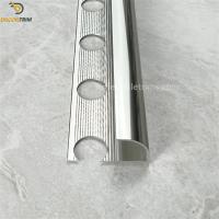 China Aluminum Corner Trim Tile Metal Tile Edge Trim Strip 0.8mm 1mm Silver Matt Gold Rounded for sale