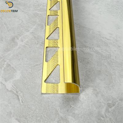 China Round Edge Aluminium Tile Trim 3000mm Length 6063 T5 0.8mm Thickness for sale