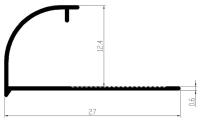China Aluminum Curved Tile Edge Trim 0.8mm 1mm L Shape Bullnose Profile Decorative Accessories for sale