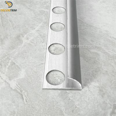 China Aluminum Tile Edge Trim 8mm Chrome Metal Corner Trim for Wood Marble for sale