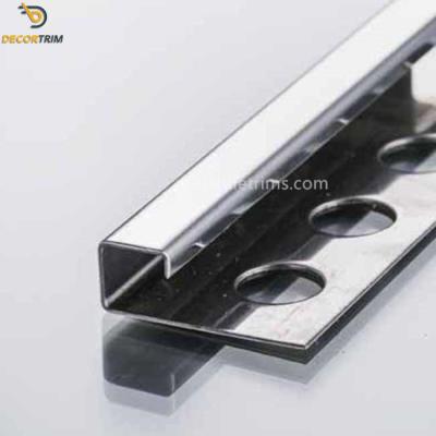 China Stainless Steel Wall Tile Trim Square Shaped Edging 8K SS201 304 10x10mm 2.5m for sale