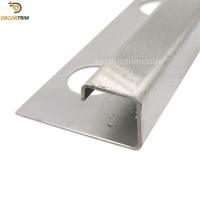 China Brushed Chrome Tile Trim External Flat Tile Trim 3000mm For Outside Corners for sale