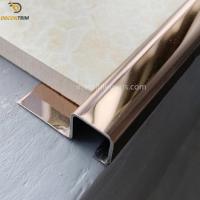 China Stainless Steel Tile Trim Straight Edge Guard Profile 10x10mm 2.5m Length for sale