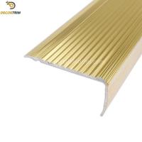 China Aluminum Tile Edge Trim Decorative Stair Nosing 3000mm Gold Silver 1.1mm for sale