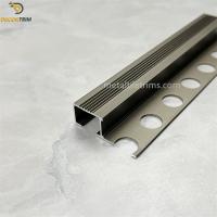 China Brown Aluminum Alloy Stair Nosing Tile Trim Anti Slip Strips 1.1mm Thickness 50pc Box for sale