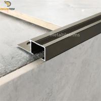 China Brown Aluminum Alloy Stair Nosing Tile Trim Anti Slip Strips 1.1mm Thickness 50pc Box for sale