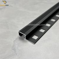 China Aluminum Anti Slip Stair Nosing Matt Black Ceramic Tile Trim 1.1mm for sale