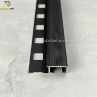 China Aluminum Anti Slip Stair Nosing Matt Black Ceramic Tile Trim 1.1mm for sale