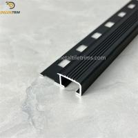 China Aluminum Anti Slip Stair Nosing Matt Black Ceramic Tile Trim 1.1mm for sale