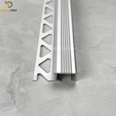 China 6mm Chrome Matte Black Tile Trim Bullnose Edge Trim 6063 T5 Aluminum Floor Edging for sale